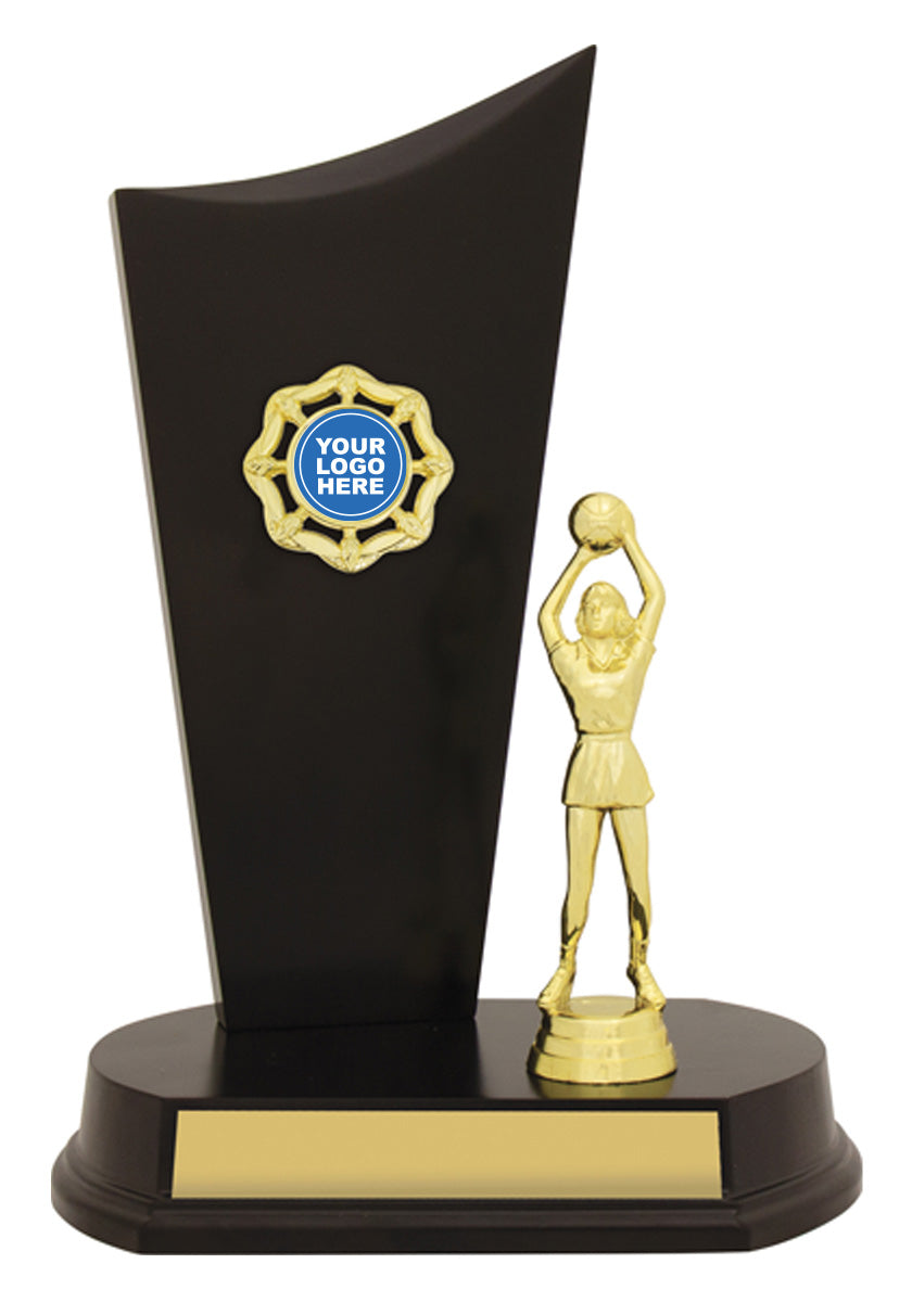 N533 Black Netball Crest – Trophy Shop