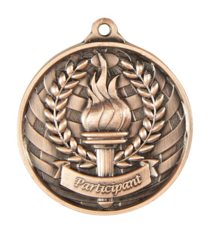 1073-36BR Global Medal-Participant 5cm – Trophy Shop