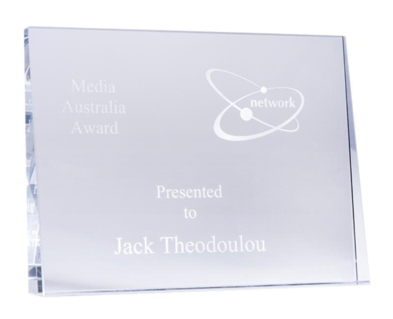 1361-1 Optical Crystal - Wedge Landscape 9cm – Trophy Shop