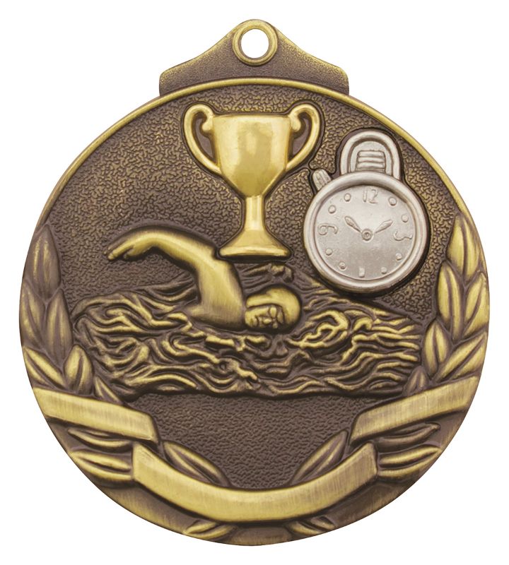 MT902G Swim Two Tone Medal Gold – Trophy Shop