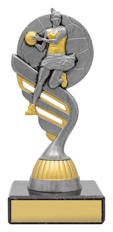 N4007 Netball Silver Netball 15cm – Trophy Shop