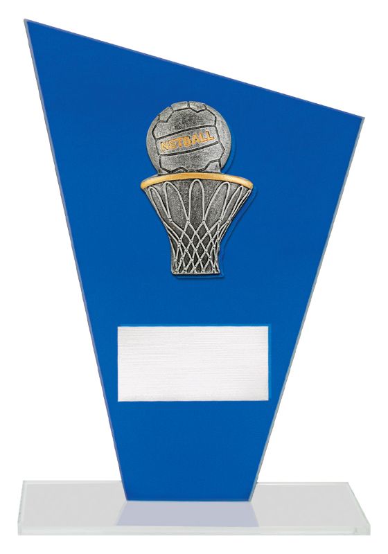 WF337C Cobalt Glass Netball 21cm – Trophy Shop