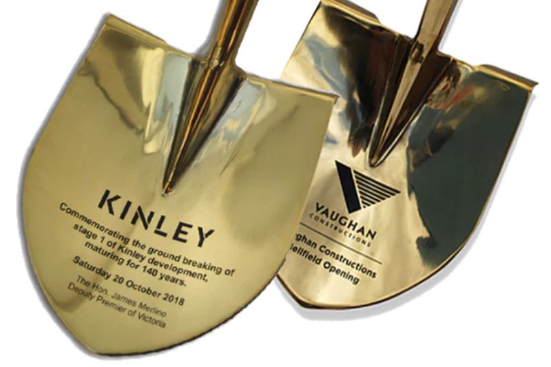 Golden Ceremonial Shovel 1020cm – Trophy Shop