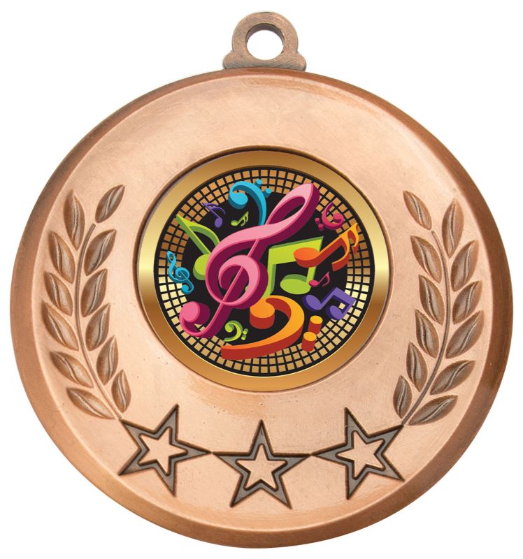 MSH121B Laurel Medal Music Bronze 5.2cm – Trophy Shop